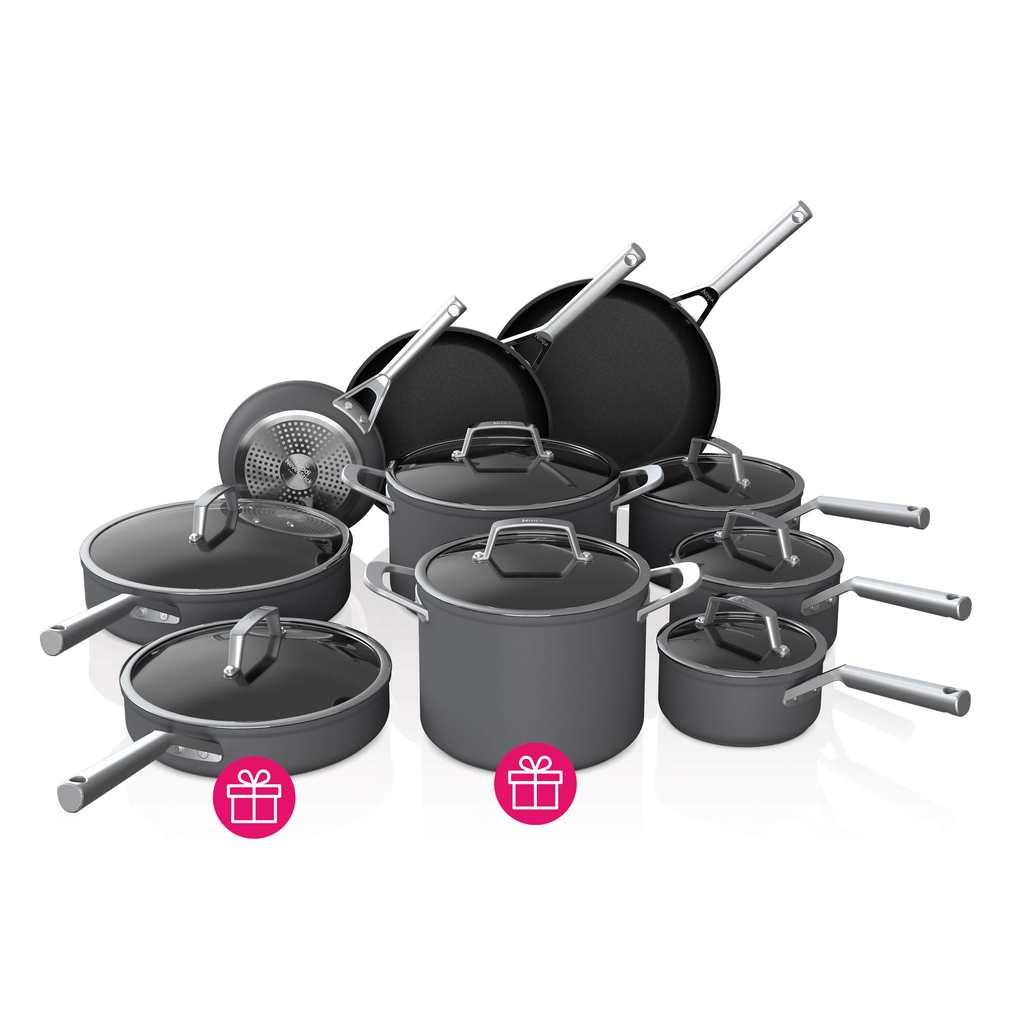 Ninja NeverStick™ Premium 17-Piece Cookware Set; Euro-Pro® Bundle ...
