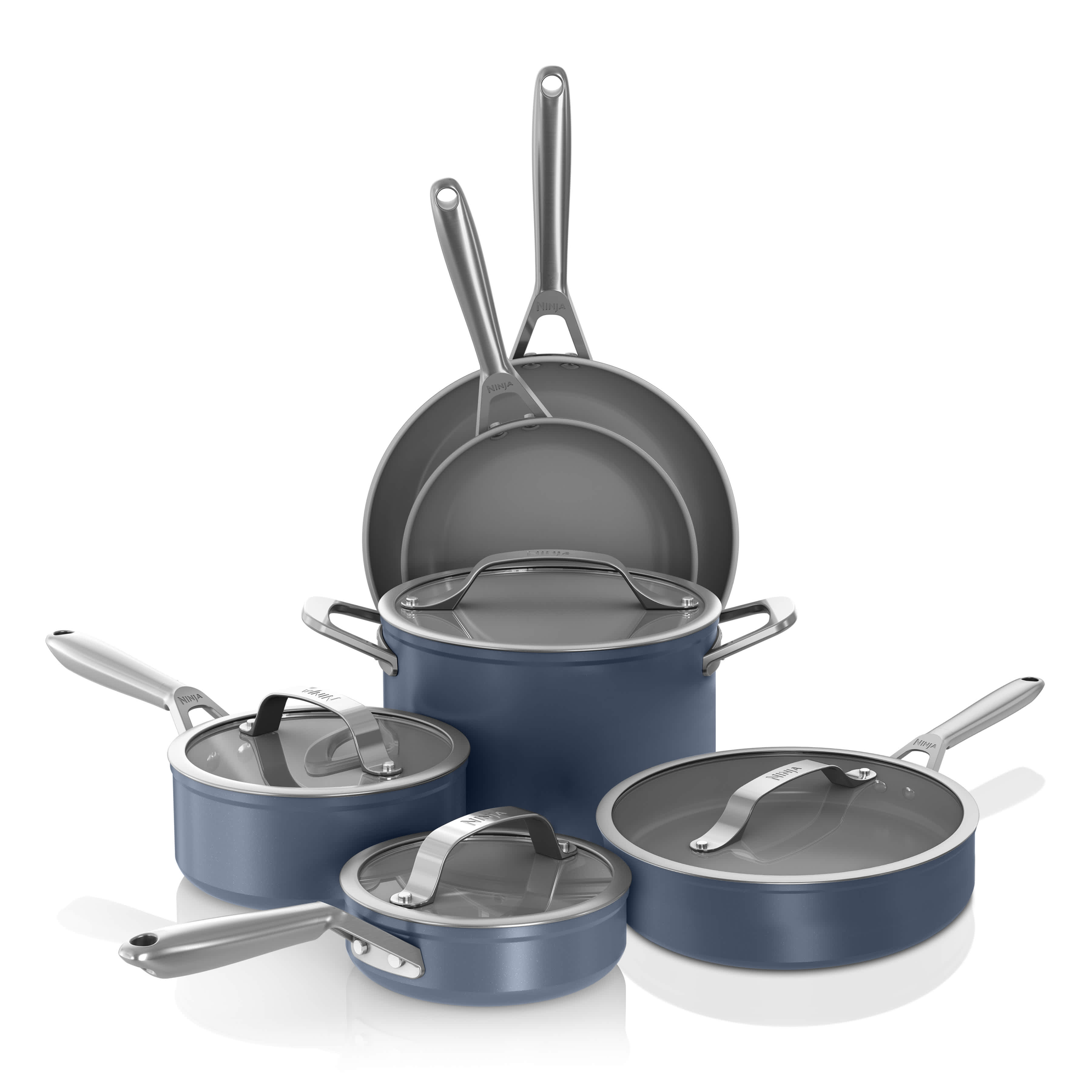 Ninja® Ceramic Pro 10-Piece Cookware Set Midnight Blue | SharkNinja