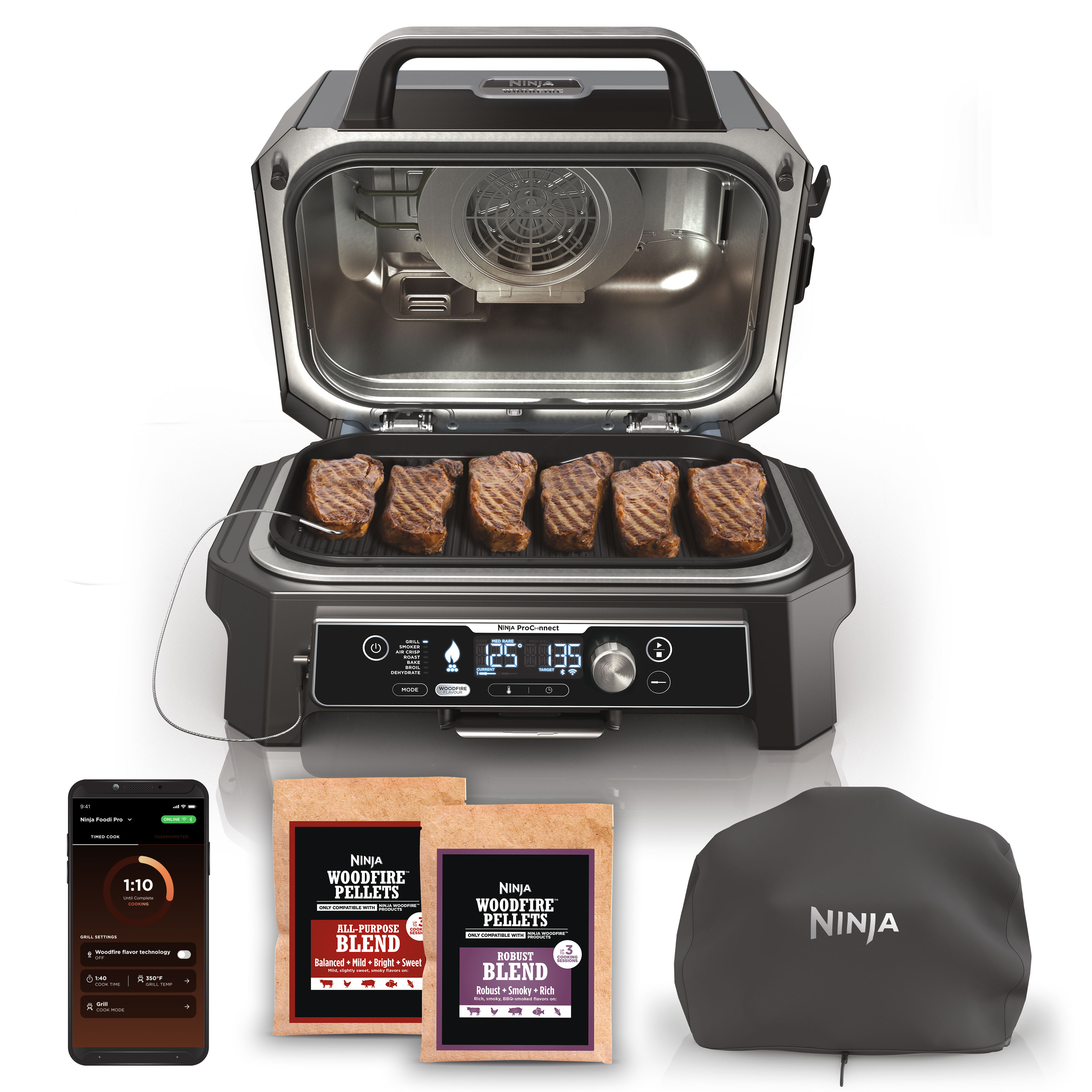 Ninja Woodfire Pro Connect™ XL Outdoor Grill & Smoker | SharkNinja CA
