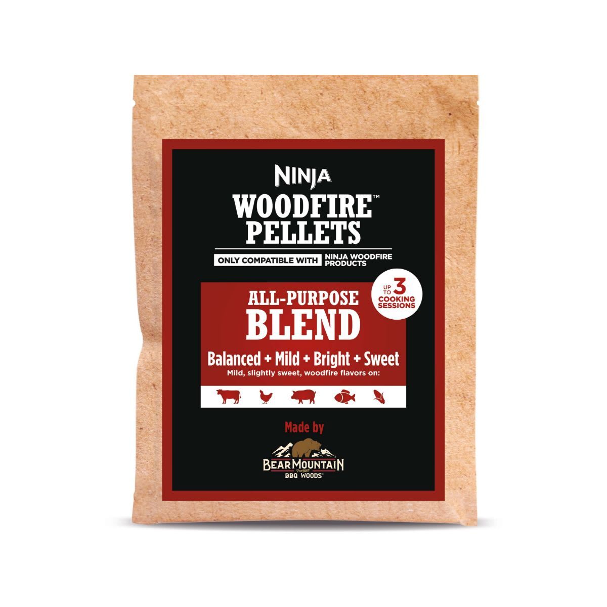 Ninja Woodfire™ Pellets All-Purpose Blend (Sample bag/up to 3 uses ...