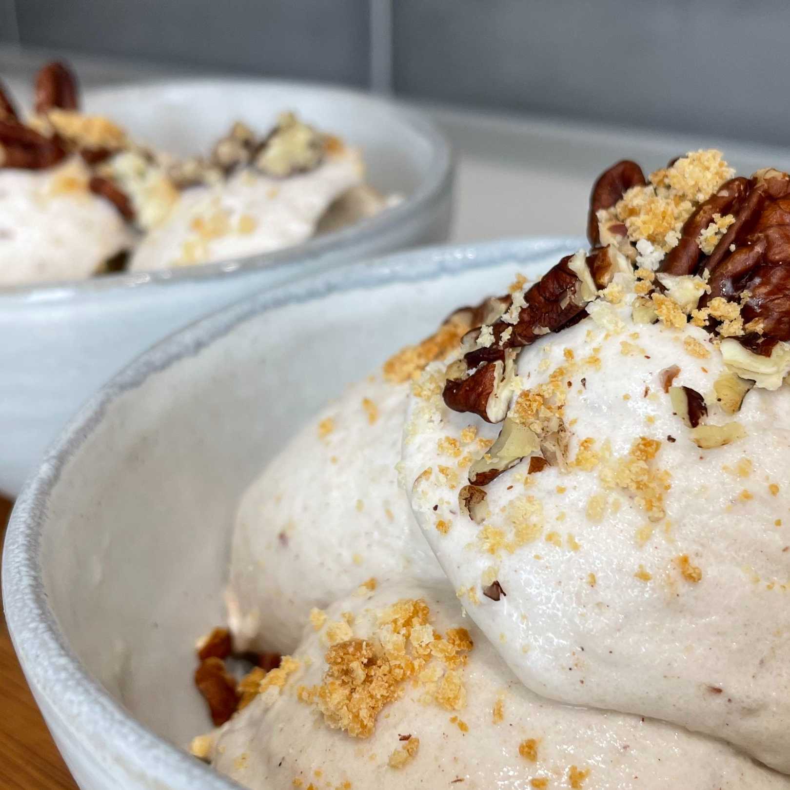 Dairy-Free Coconut Vanilla Pecan Pie Nice Cream - Ninja Test Kitchen